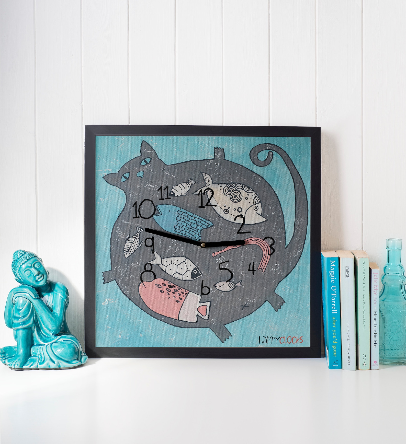 Cat Wall Clock Cat Lovers Clock Girls Room Clock Cat With | Etsy