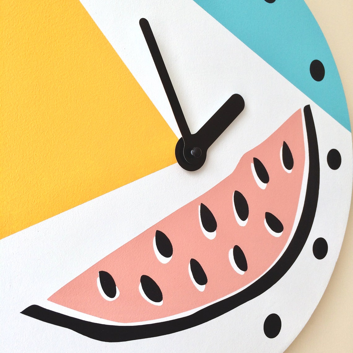 Watermelon Wall Clock Summer Geometric Colorful Wall Art | Etsy