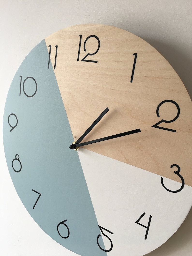 Geometric Wall Clock With Numbers Modern Wall Art Minimalist - Etsy