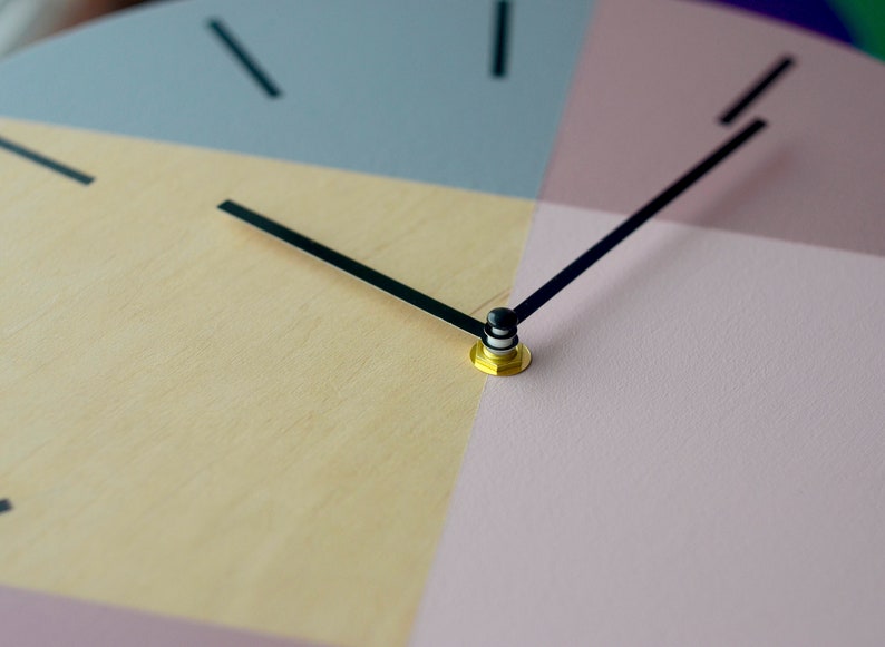 Scandi Wall Clock With Pastel Colors Minimalist Wooden Clock - Etsy UK