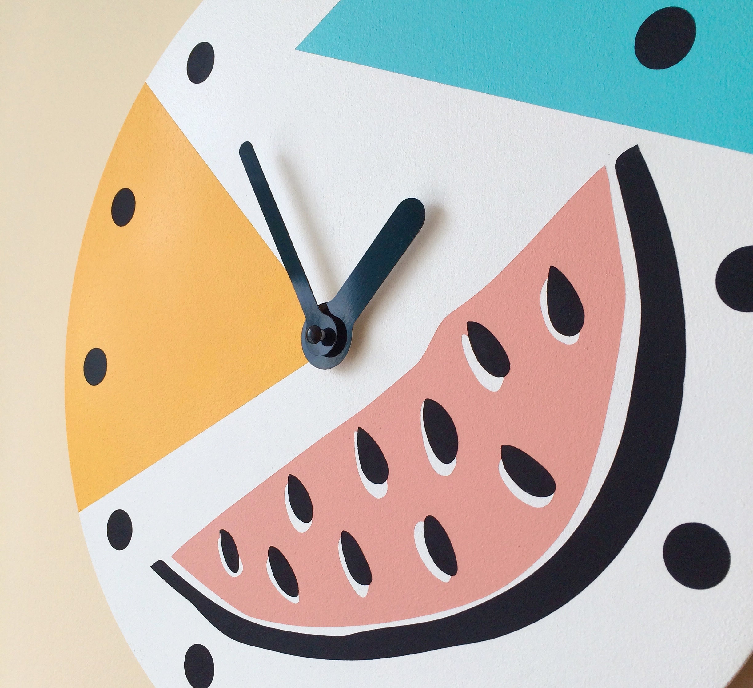 Watermelon Wall Clock Summer Geometric Colorful Wall Art - Etsy