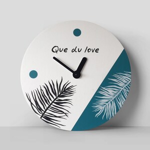 Tropical Leaf Wall Clock Black and White Palm Tree Decor Palm - Etsy