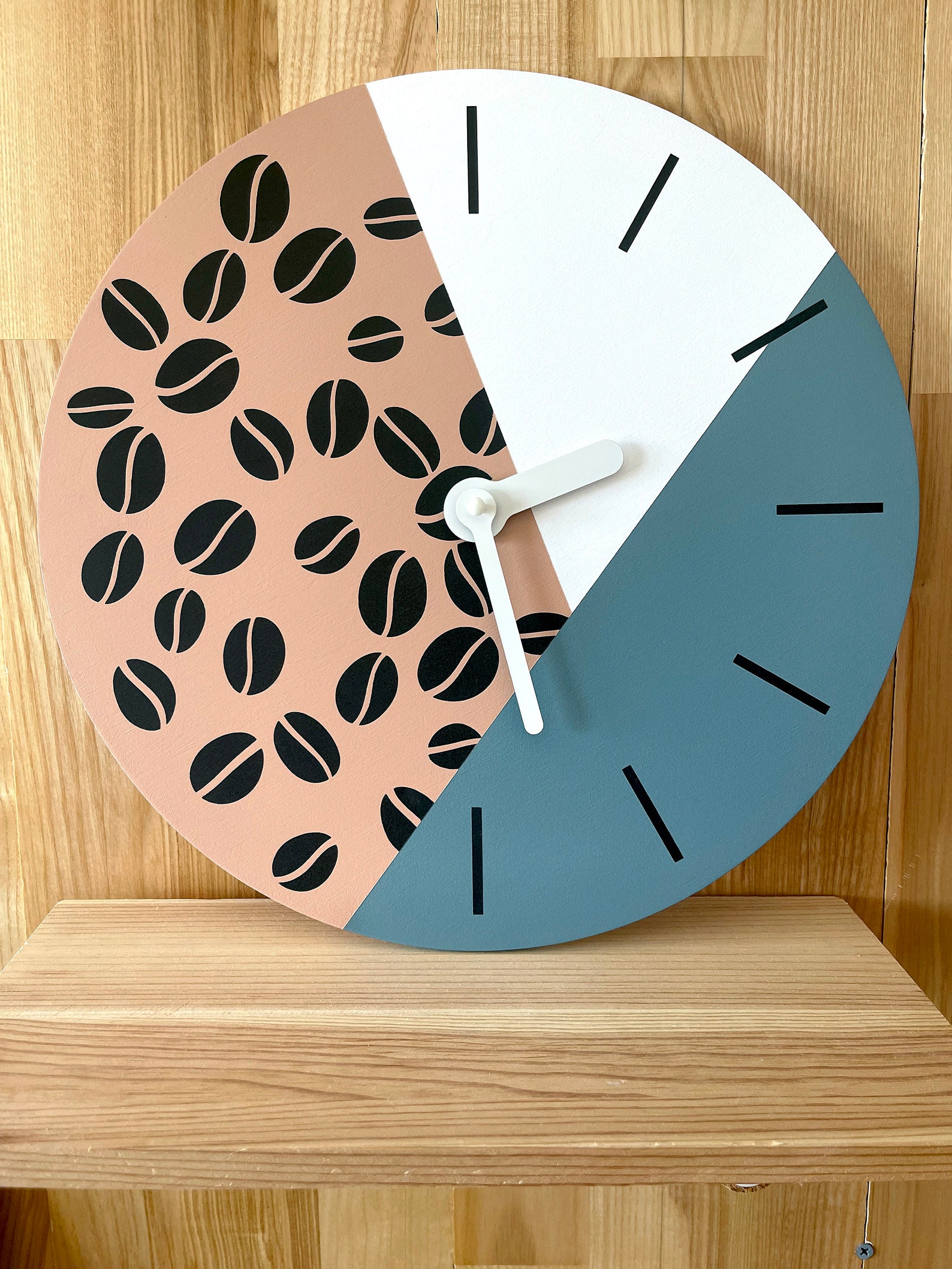 Coffee Bean Wall Clock: Modern Kitchen Decor, Silent Movement - Etsy