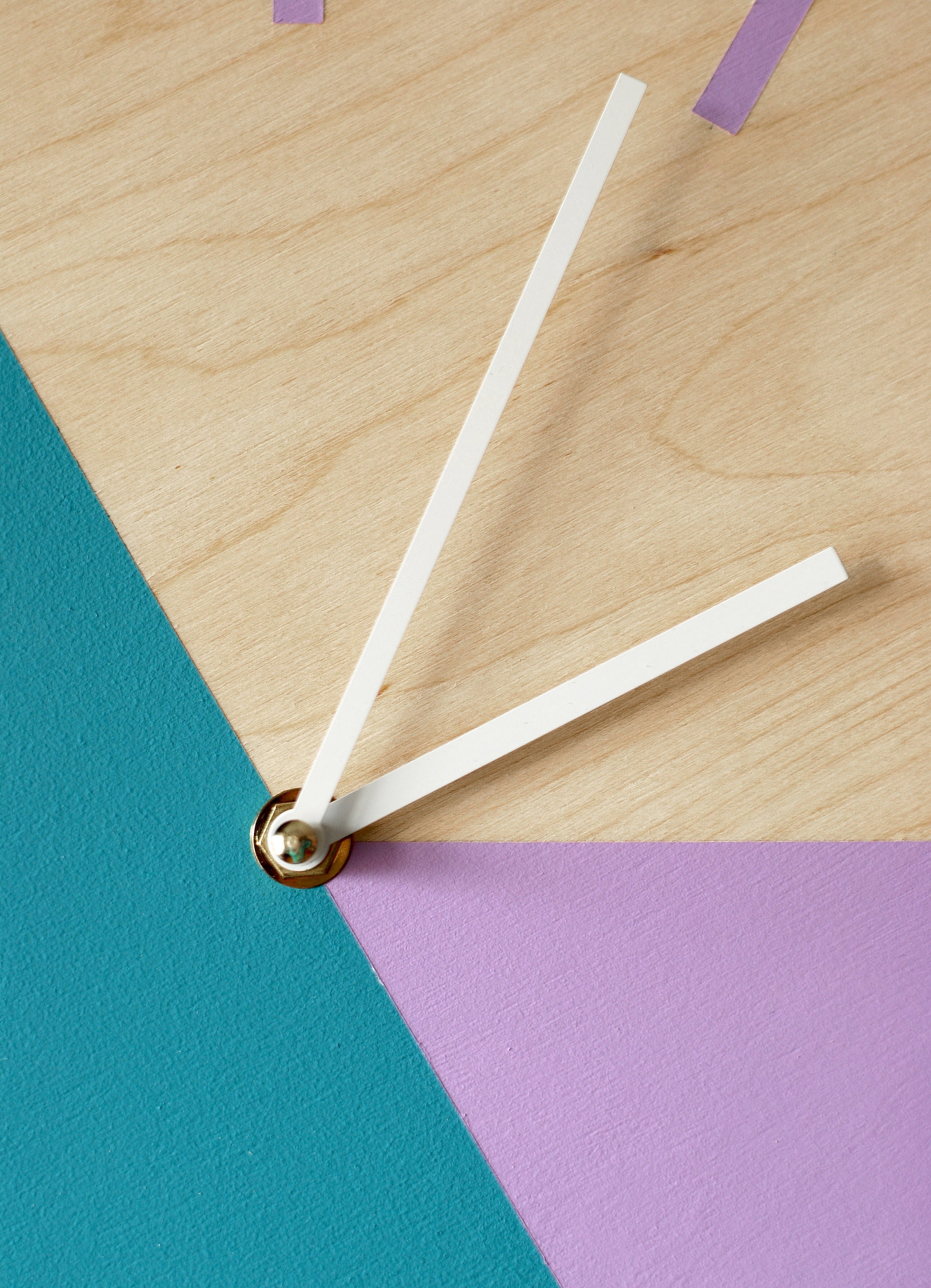 Minimalist wall clock Masculine Clock Teal and purple clock | Etsy