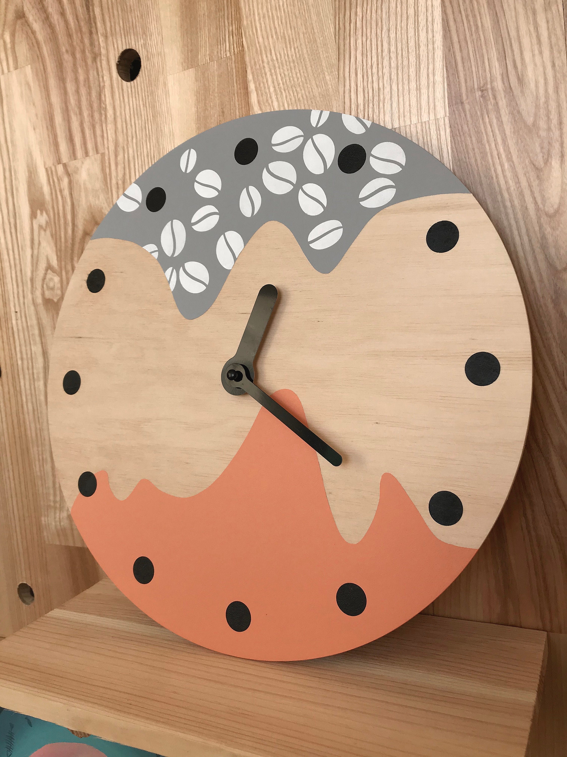 Coffee wall clock Coffee lovers gift Coffee beans decor | Etsy