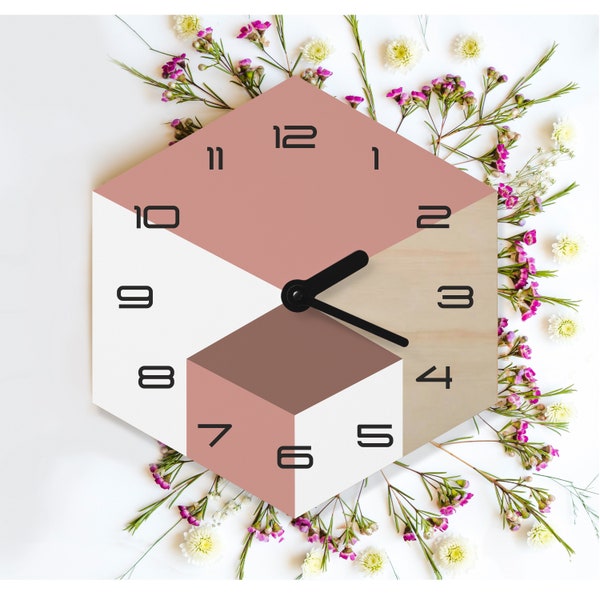 Hexagon Clock - Etsy New Zealand