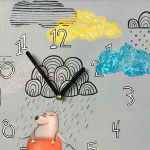 Kids Wall Clock Nursery Wall Art Girls Room Clock Children's Wall Clock ...