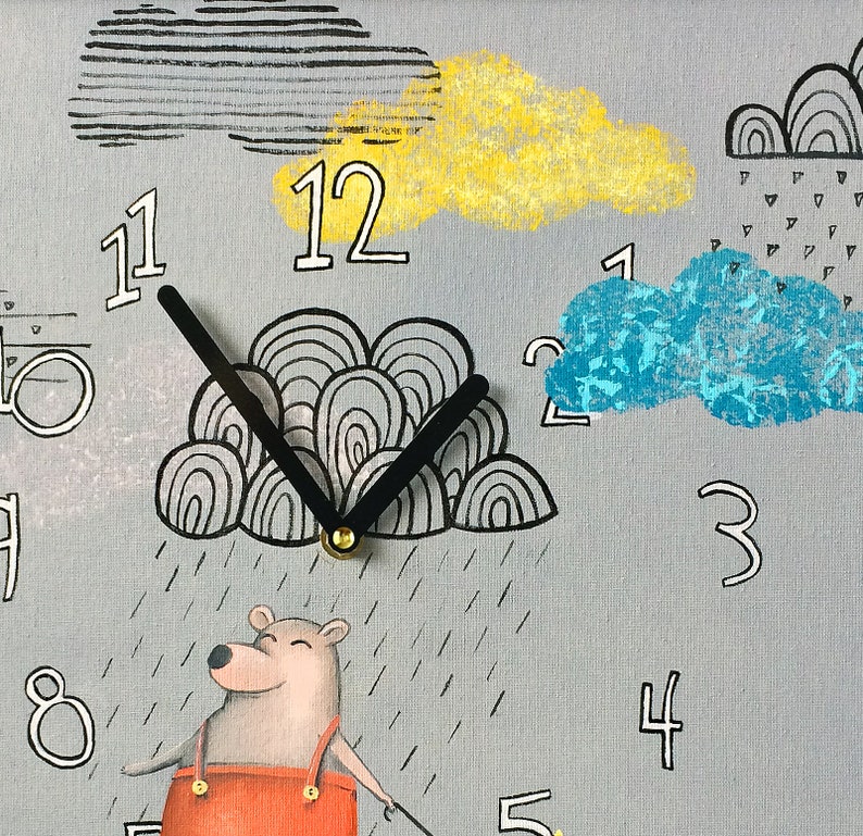 Kids Wall Clock Nursery Wall Art Girls Room Clock | Etsy