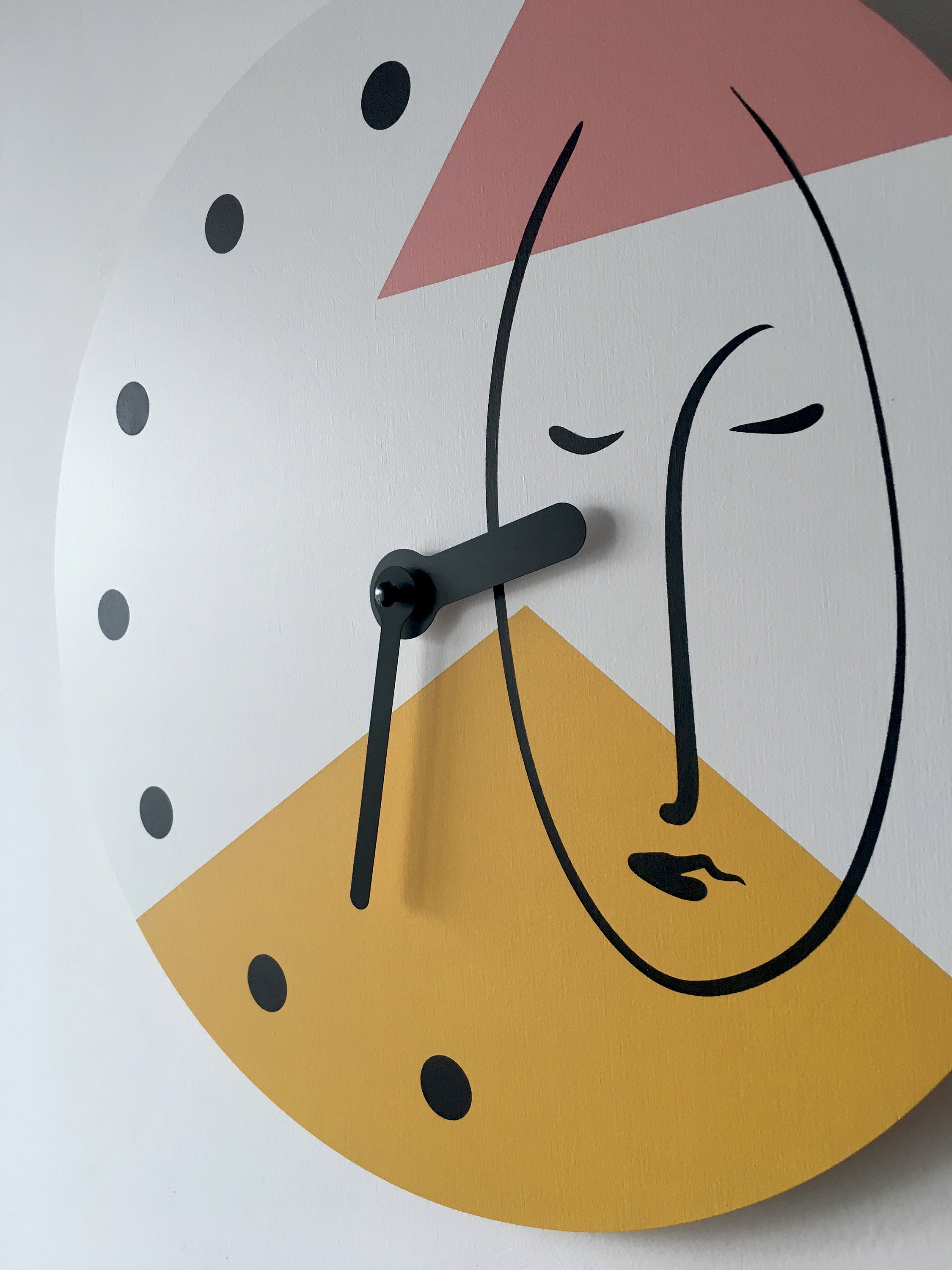 Abstract One Line Face Wall Clock Minimalist Colorful Wall | Etsy