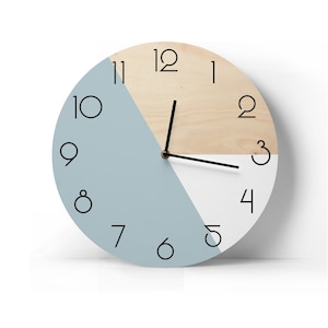 Geometric Wall Clock With Numbers Modern Wall Art Minimalist Clock ...