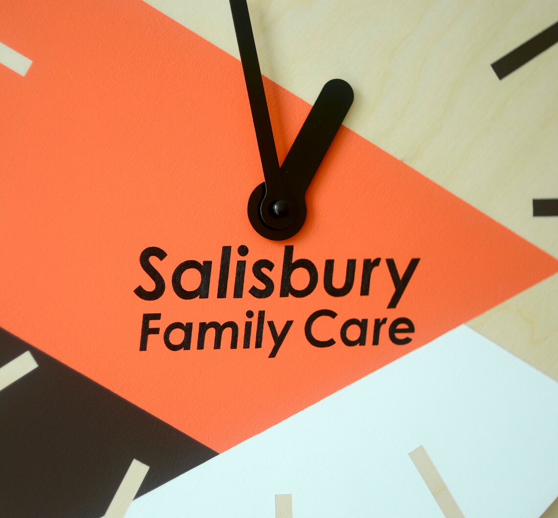 Minimalist Wall Clock Geometric Wall Decor Orange Brown White - Etsy