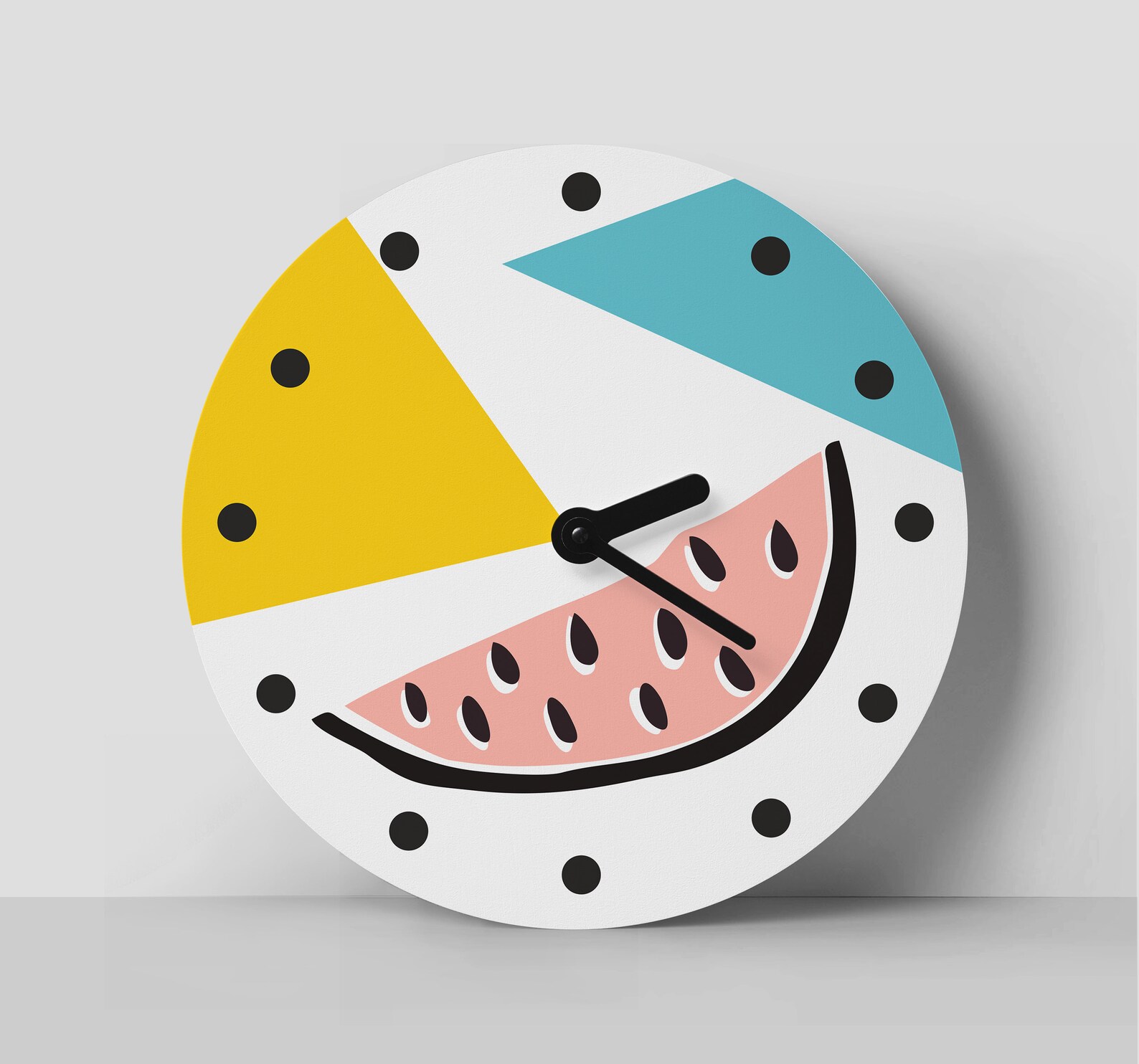 Watermelon Wall Clock Summer Geometric Colorful Wall Art - Etsy