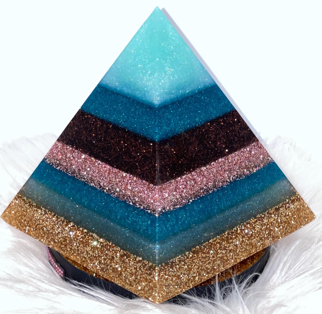Glitter, Mica and Epoxy Layered Pyramid in Multiple Beautiful Colors ...