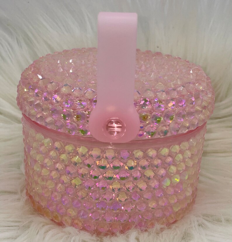 Custom No Leak Pink Glitter and Aurora Crystallized Denture Bath ...