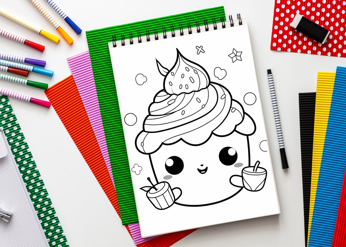 200 Cute Kawaii Coloring Pages for Kids and Adults Instant Download ...