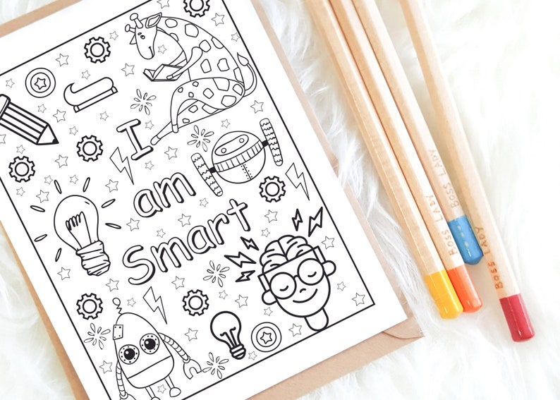 Affirmation Coloring Pages for Boys, Printable Coloring Pages, Coloring ...