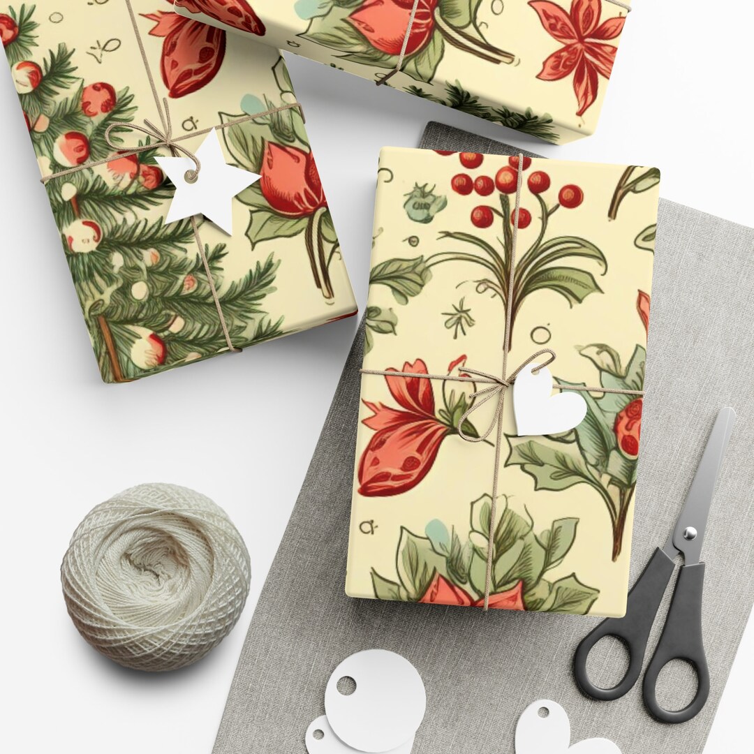 Vintage Christmas Gift Wrap Papers, Vintage Christmas Wrapping Paper ...