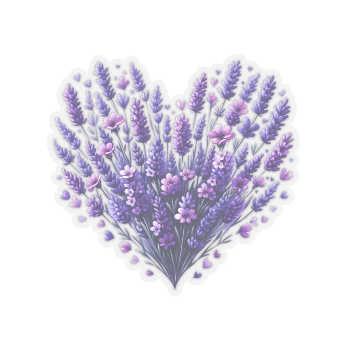 Lavender Heart Shape Sticker, Gift for Her, Lavender Sticker, Laptop ...