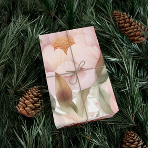 Boho Peony Floral Pattern Gift Wrap Papers, Boho Peony Wrapping Paper ...
