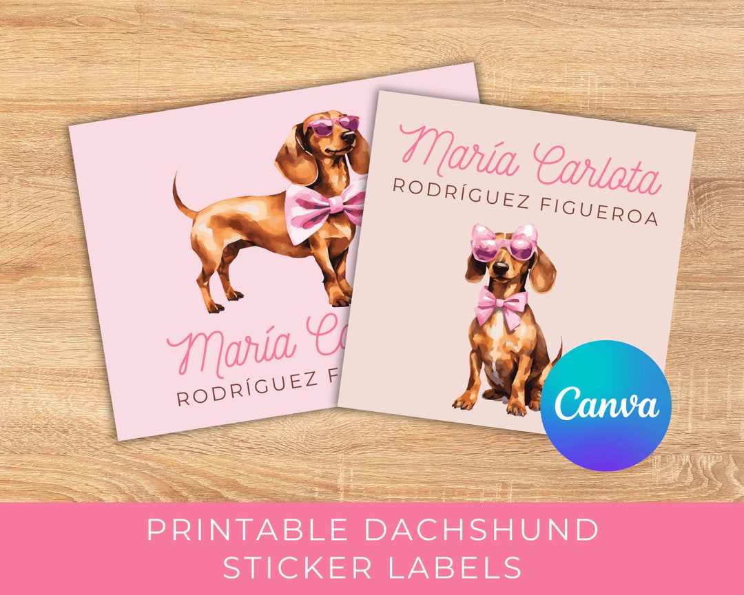 Love Dachshund, Dachshund Stickers, Dachshund Gift Labels, Dachshund ...
