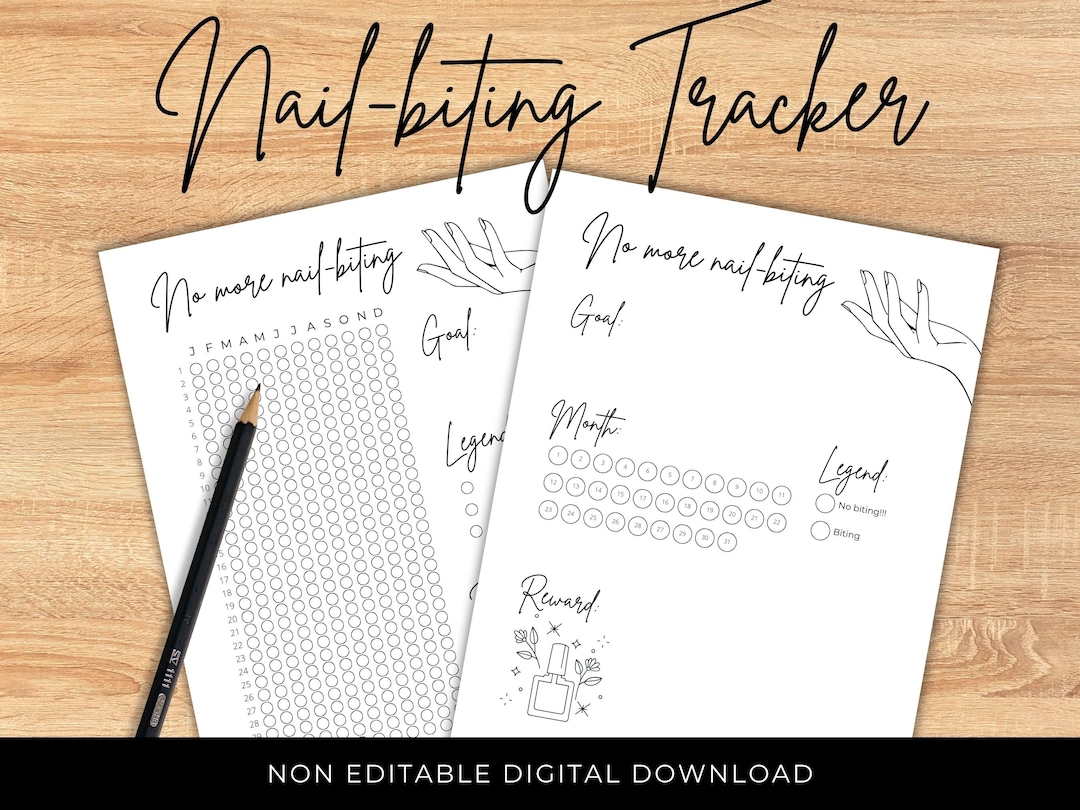 Nail Biting, Stop Nail Biting, Self Care Tracker, Nail-biting Tracker ...