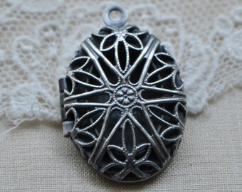 Vintage Two Sided Glass Locket Gold Toned Raw Brass Rare for - Etsy