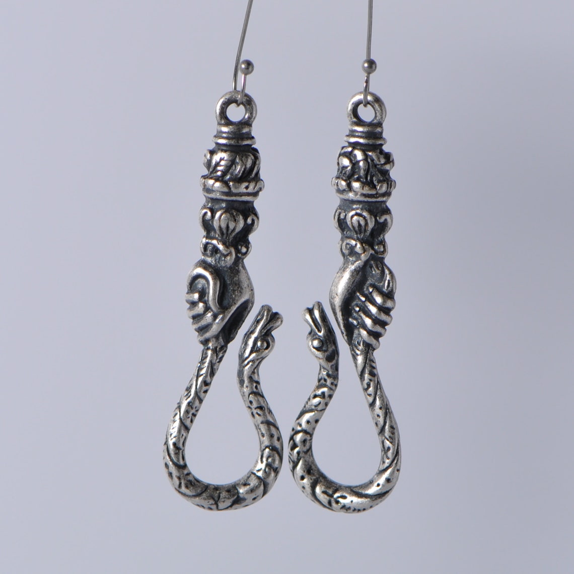 Vintage Sterling Silver Plated Metal Hand Holding a Serpent Pocket ...