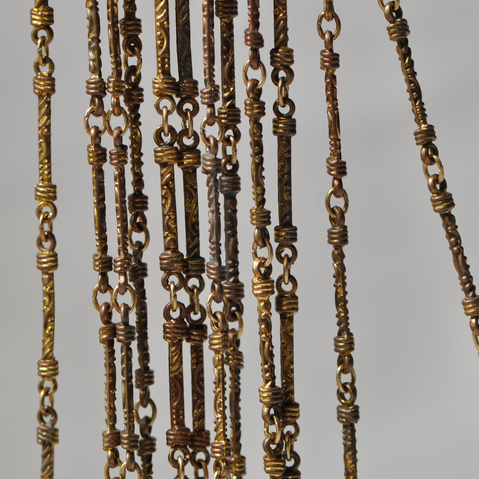 18 Inches Vintage Bar Chain (46 Cm) Long Embossed Patterned Gold Plated ...