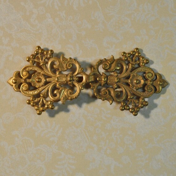 Ornate French Cape or Belt Buckle or Hook and Eyegold Toned - Etsy
