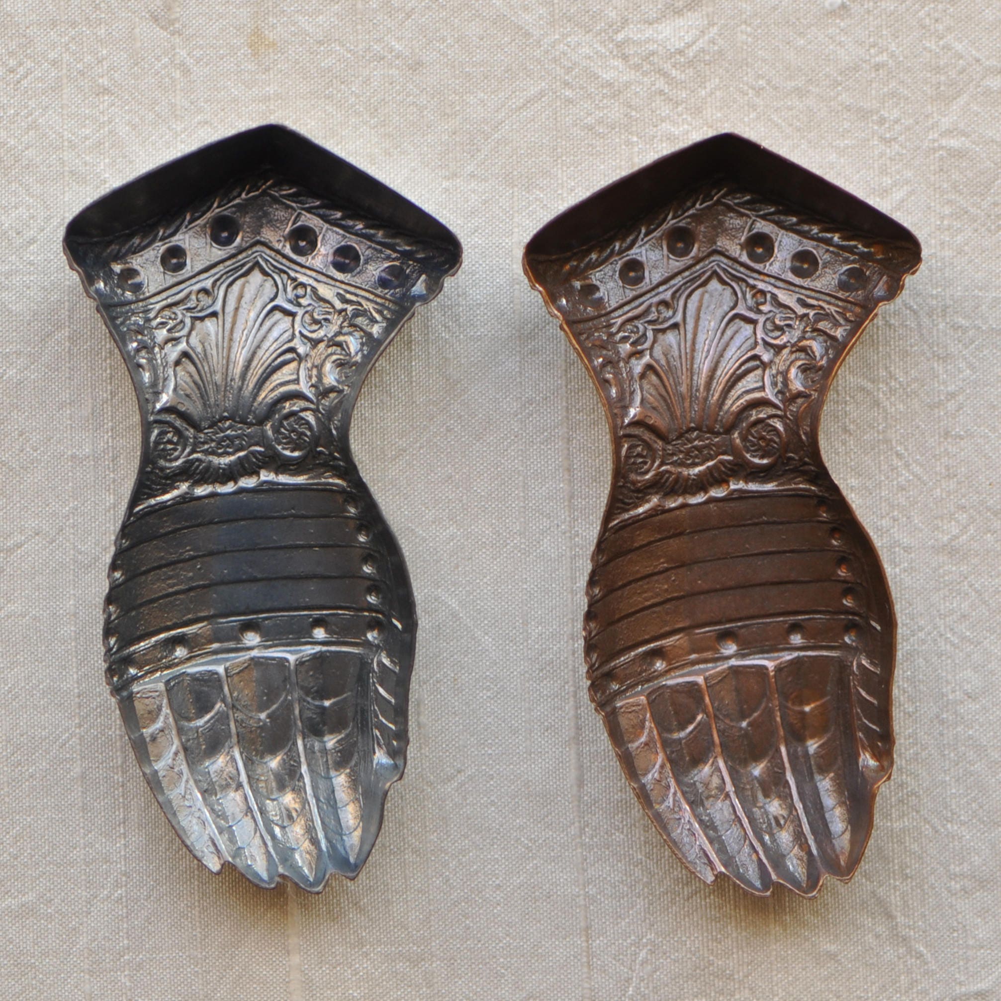 French Medieval Style Knights Armor Hand Brass Stamping Bronze | Etsy