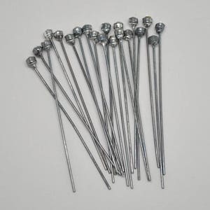 Rhinestone Head Pins Antique Silver Tone Vintage Look 20 Gauge White ...