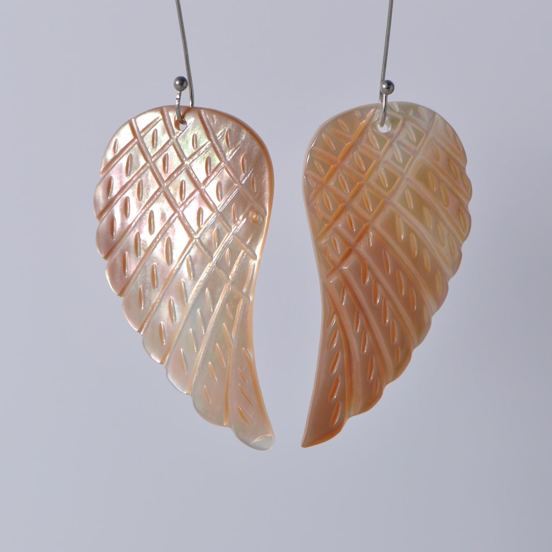 Hand Carved Mother of Pearl Angel Wings Set Vintage Antique Style ...