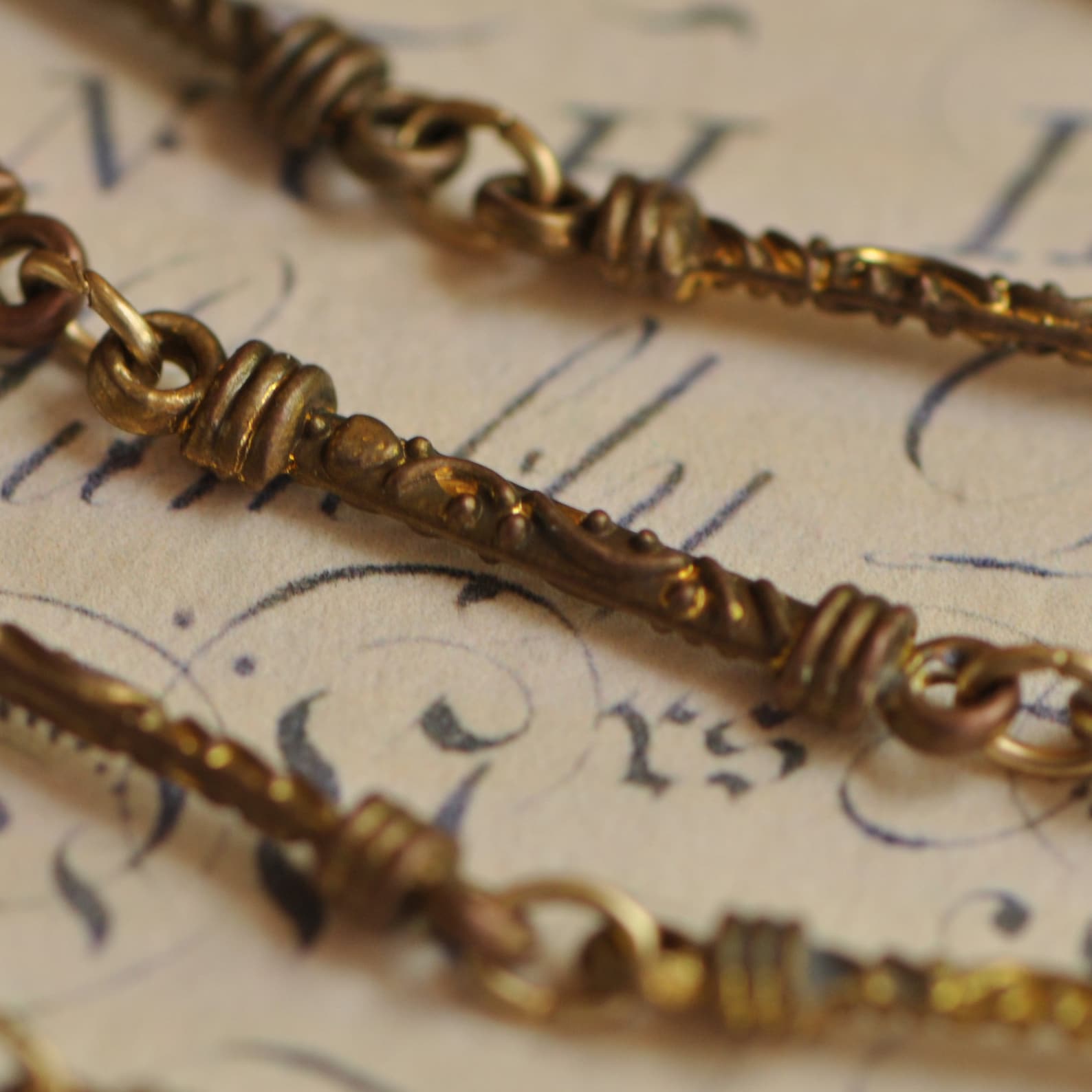 18 Inches Vintage Bar Chain 46 Cm Long Embossed Patterned - Etsy