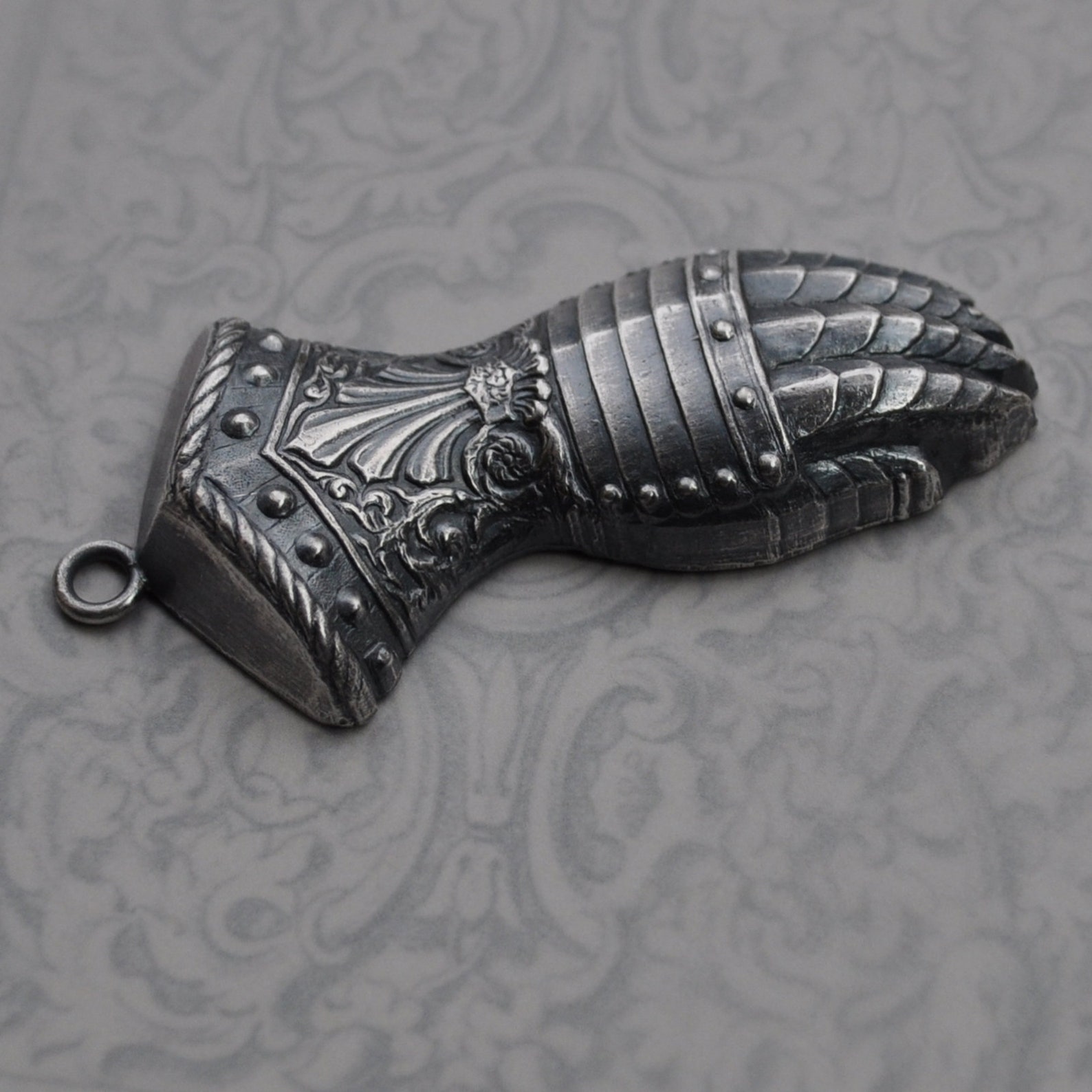 French Medieval Style Knights Armor Hand Pendant Brass | Etsy