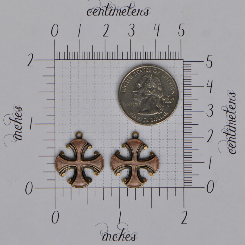 Small Maltese Cross Medieval Gothic Style Rose Gold & Black | Etsy