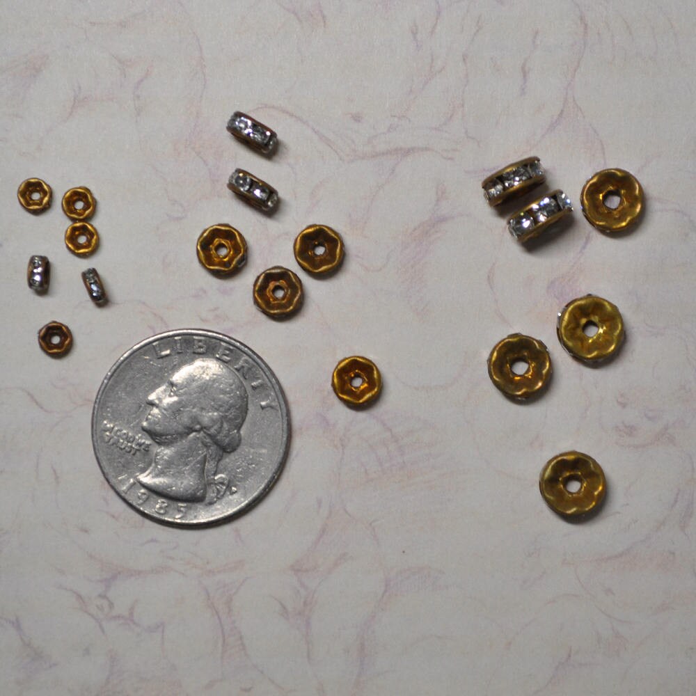 4 Mm 6 Mm or 8 Mm 20 Pieces Rhinestone Rondelle Beads Vintage - Etsy