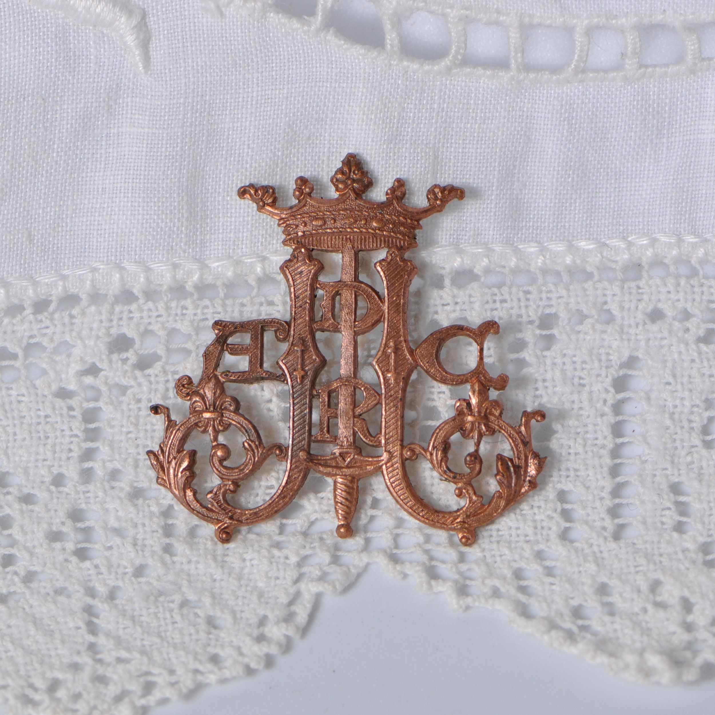 Vintage French Joan of Arc Monogram Brass Stamping Raw Brass - Etsy