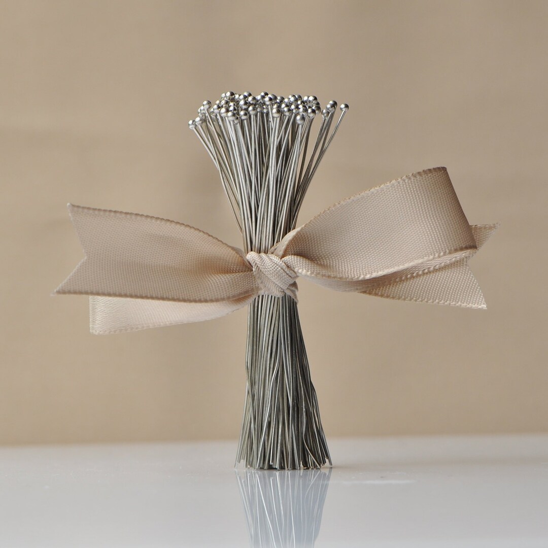 Long Ball Head Pins Stainless Steel Dull Silver Vintage Look 100 Pieces ...