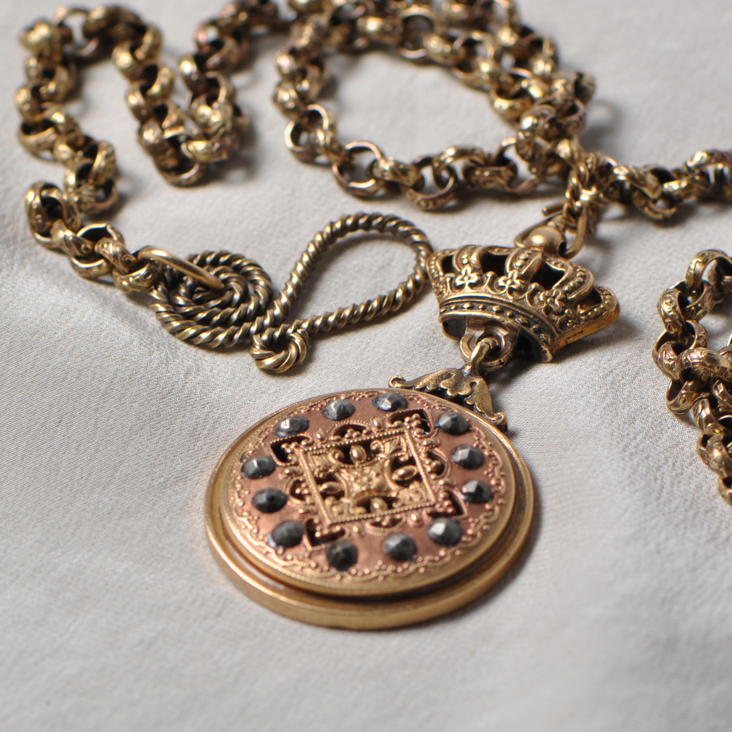Medieval Style Historical Jewelry Necklace Warm Antiqued Brass Handmade ...
