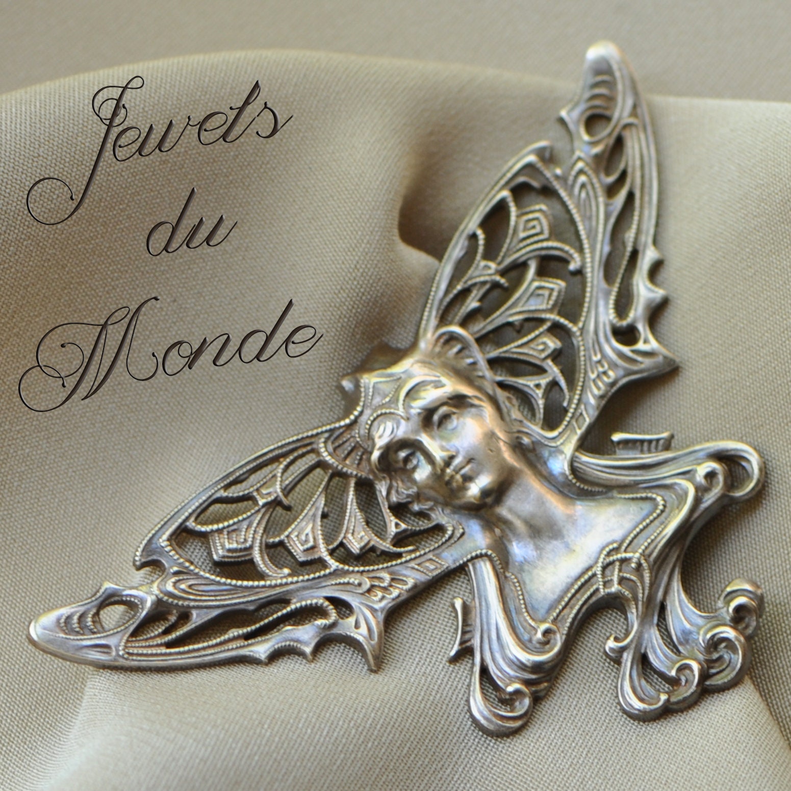 French Art Nouveau Angel Winged Princess Lady Nymph Finding Raw Brass ...