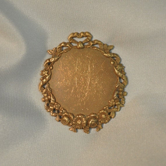 Vintage French Ribbon and Floral Style Brass Closed Back - Etsy