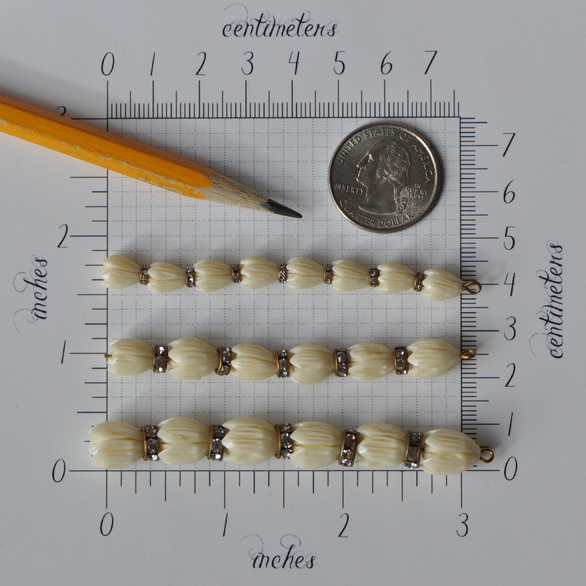 3 Sizes 10 Pieces Resin Beads Faux Ivory or Bone Faux Hand Carved ...