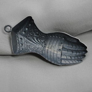 French Medieval Style Knights Armor Hand Pendant Brass Stamping Antique ...