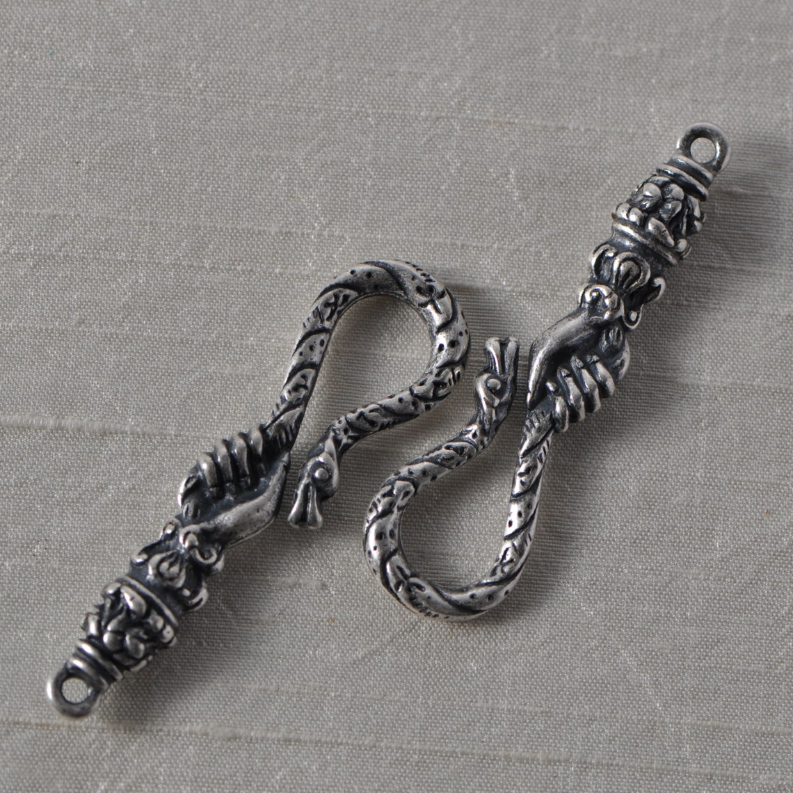 Vintage Sterling Silver Plated Metal Hand Holding a Serpent Pocket ...