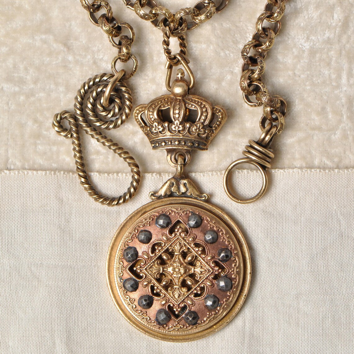 Medieval Style Historical Jewelry Necklace Warm Antiqued Brass Handmade ...