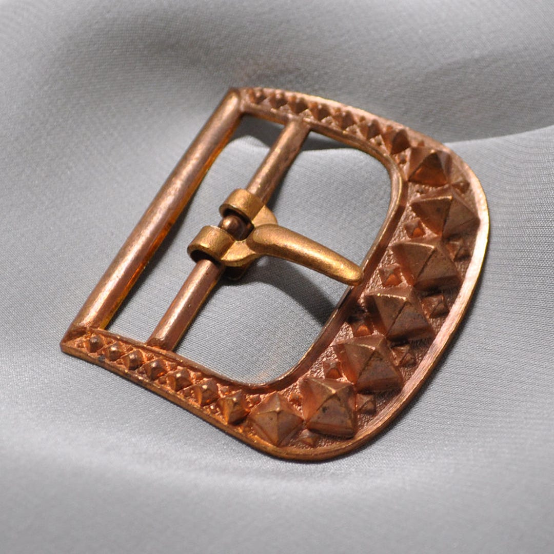 Vintage French Art Deco Belt Buckle Copper Toned Die Casting Raw Brass ...