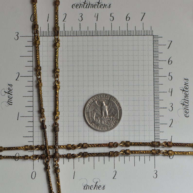 18 Inches Vintage Bar Chain 46 Cm Long Embossed Patterned - Etsy