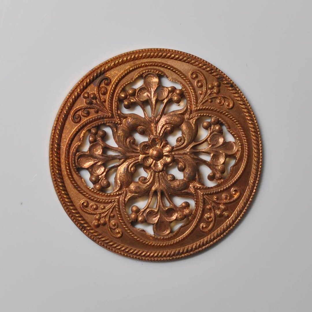 Vintage French Filigree Pendant or Charm for Enameling Button Finding 1 ...