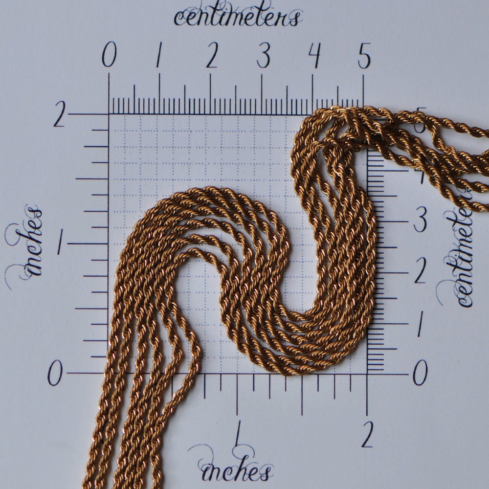 3 Feet French Rope Chain Raw Brass Ginger Tone 2 Mm Diameter 1 | Etsy