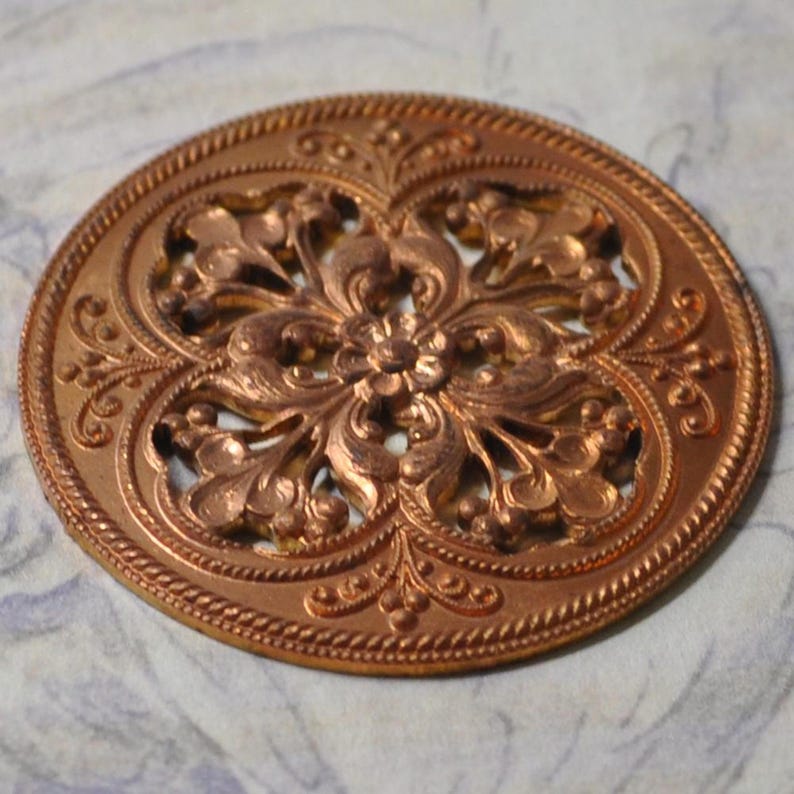 Vintage French Filigree Pendant or Charm for Enameling Button Finding 1 ...